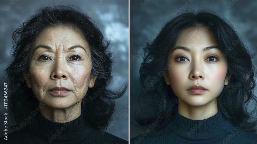 Transformation of age: generational portrait comparison of elder and ...