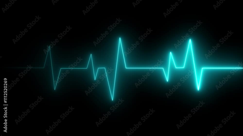 Glowing Heartbeat line icon animation. Electrocardiogram shows heart ...