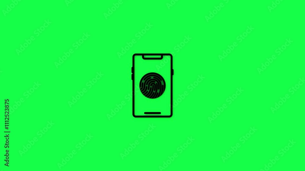 Fingerprint scan on phone display. Analysis fingerprint on mobile ...