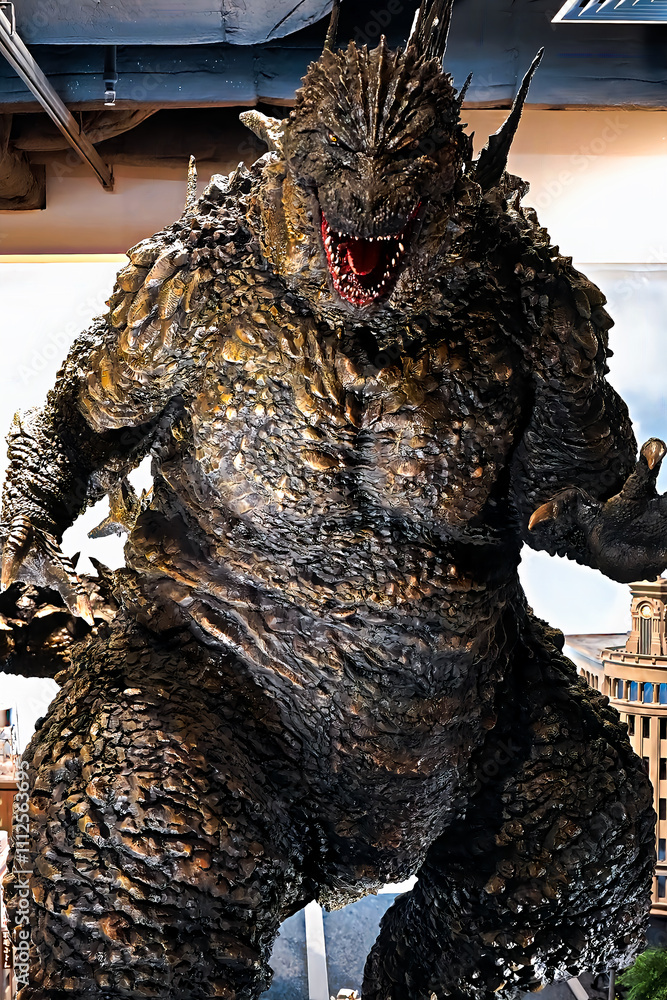 Statue of the Japanese version of Godzilla (minus 1.0 version) Stock ...