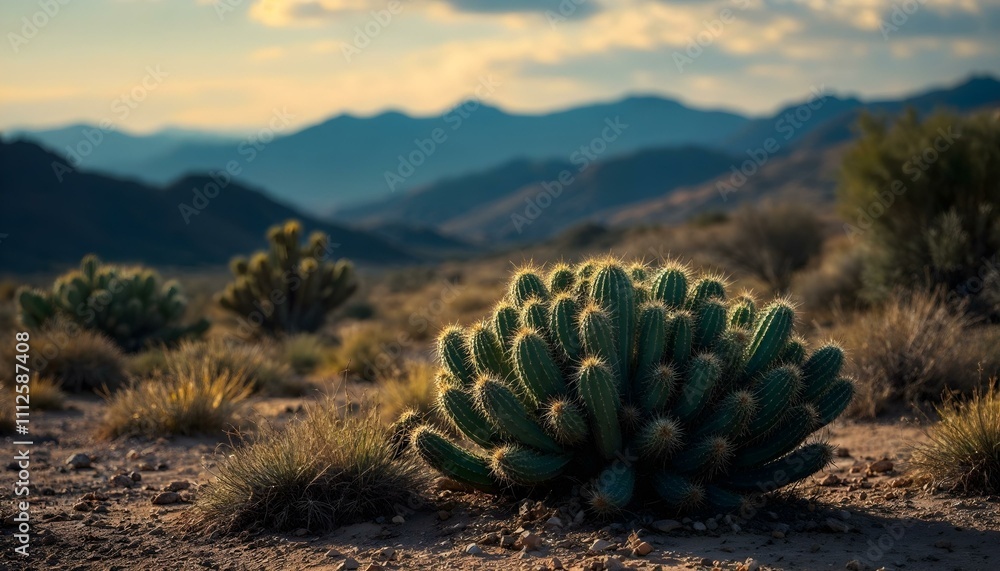 Cactus varieties and native succulent plants in the desert landscape ...