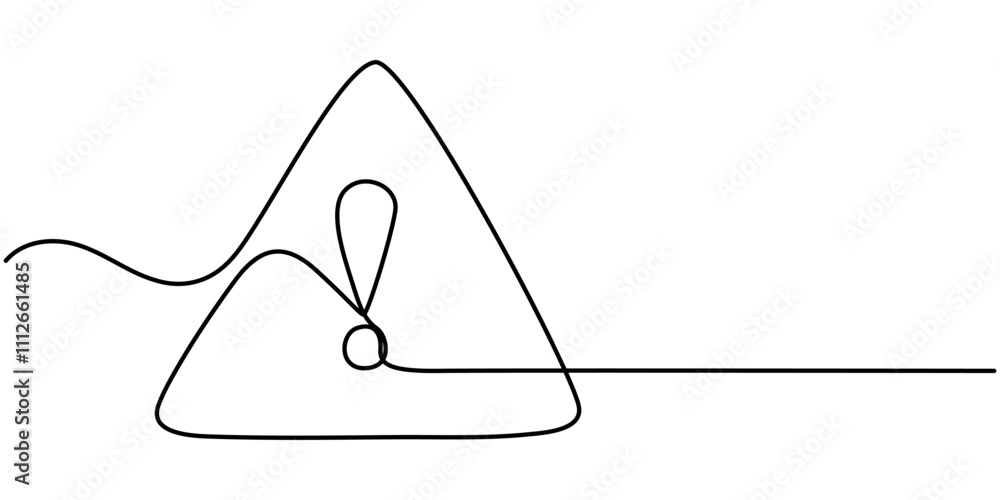 Attention Getting Continuous Line Editable Stroke Icon, Dangerous sign ...