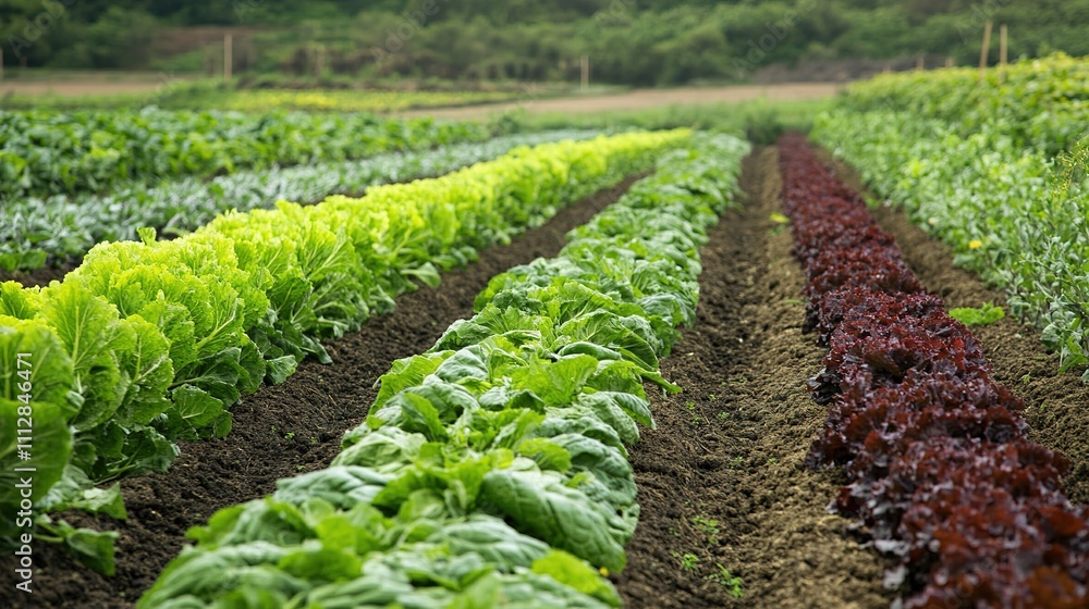 An organic farm with companion planting techniques, where different ...