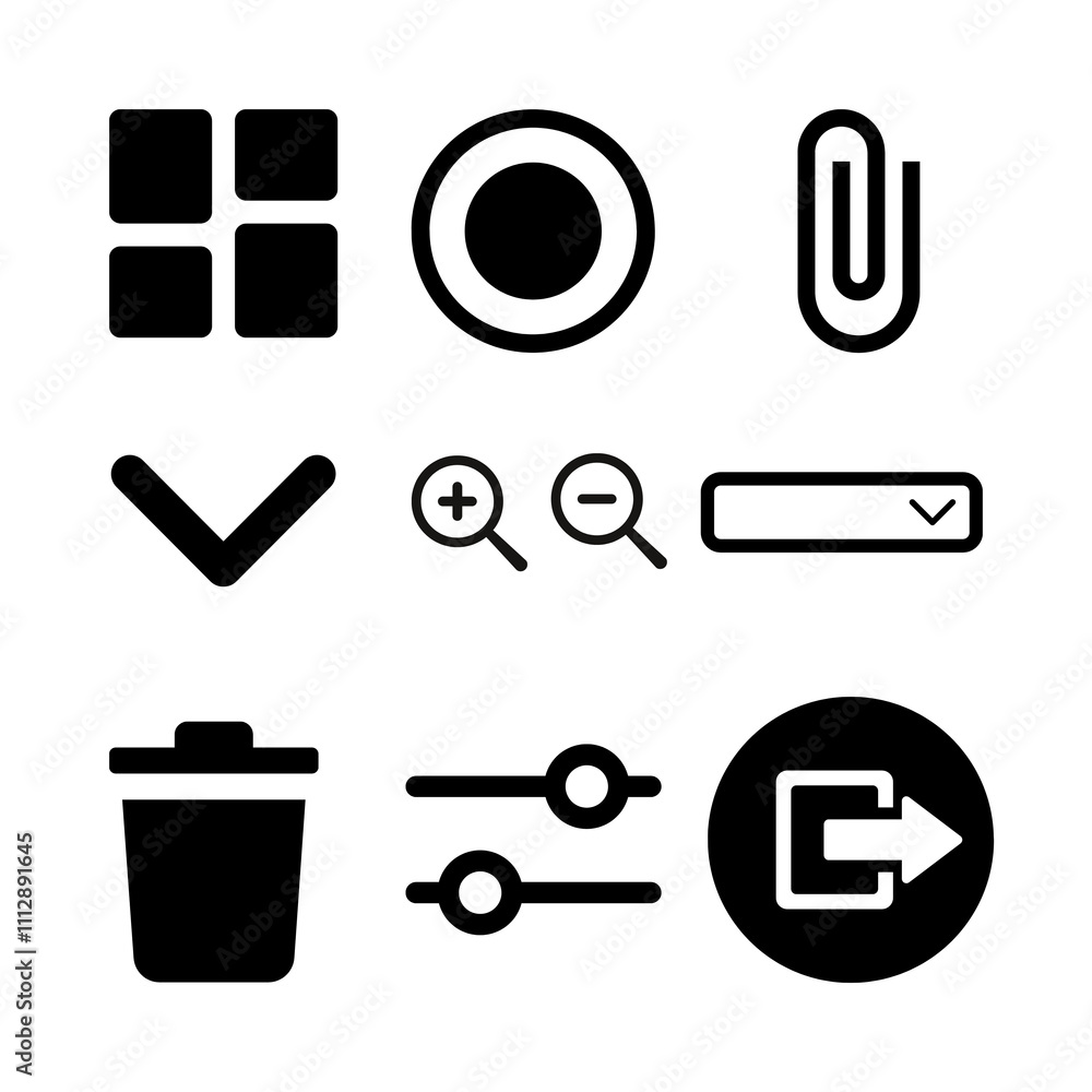 Essential Icons and Buttons Collection: Download, Home, Web, Mobile ...