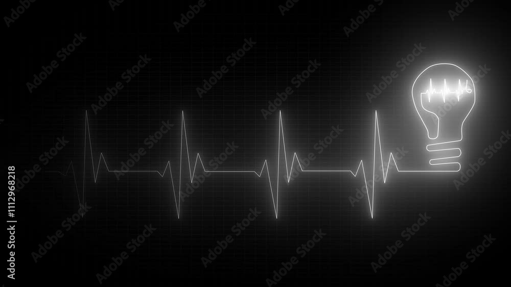 Heartbeat lines animation background .Health- medicine and human heart ...