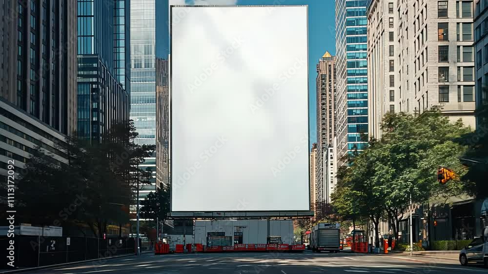 billboard or blank poster, blank white mast banner mockup, front view ...