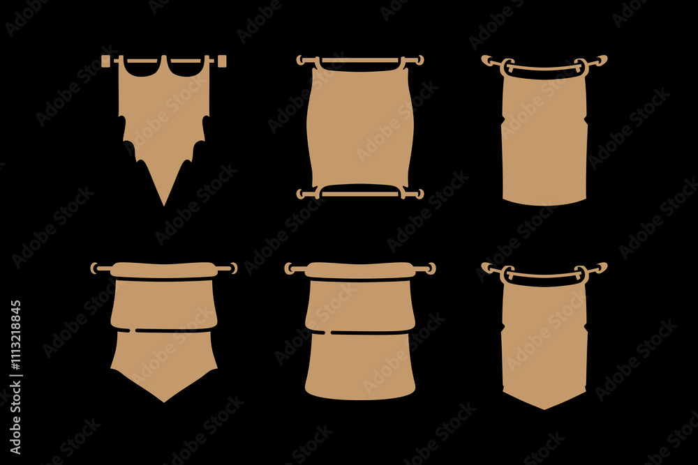 golden flag vertical with pole silhouette icon vector illustration ...