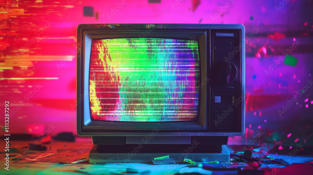 Tv glitch screen bg. Digital noise effect vhs background. Static pixel ...