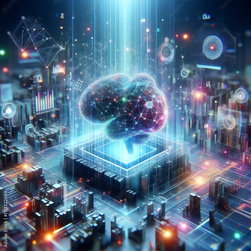 Big data technology Data science analysing artificial intelligence generative AI deep learning ...