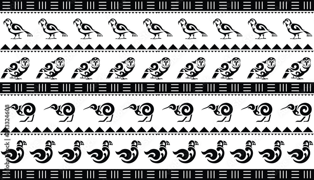 Poster Maori Polynesian indigenous Pattern Background Wallpaper Banner ...