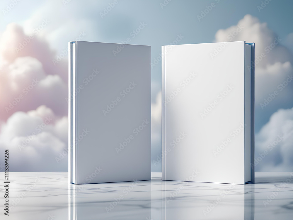 Hardcover Book Standing,white book mockup set - cover,A4 open page ...
