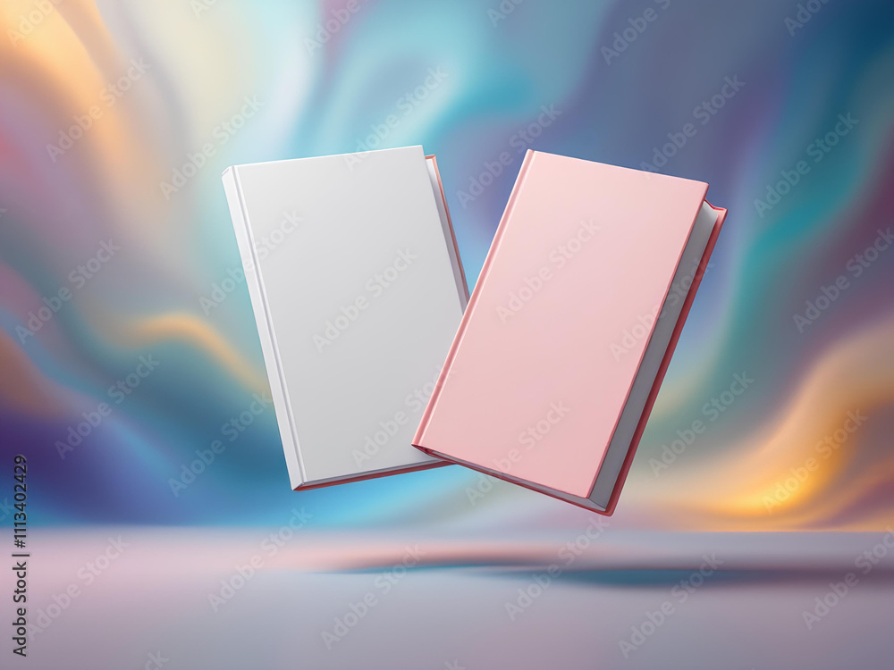 Hardcover Book Standing,white book mockup set - cover,A4 open page ...