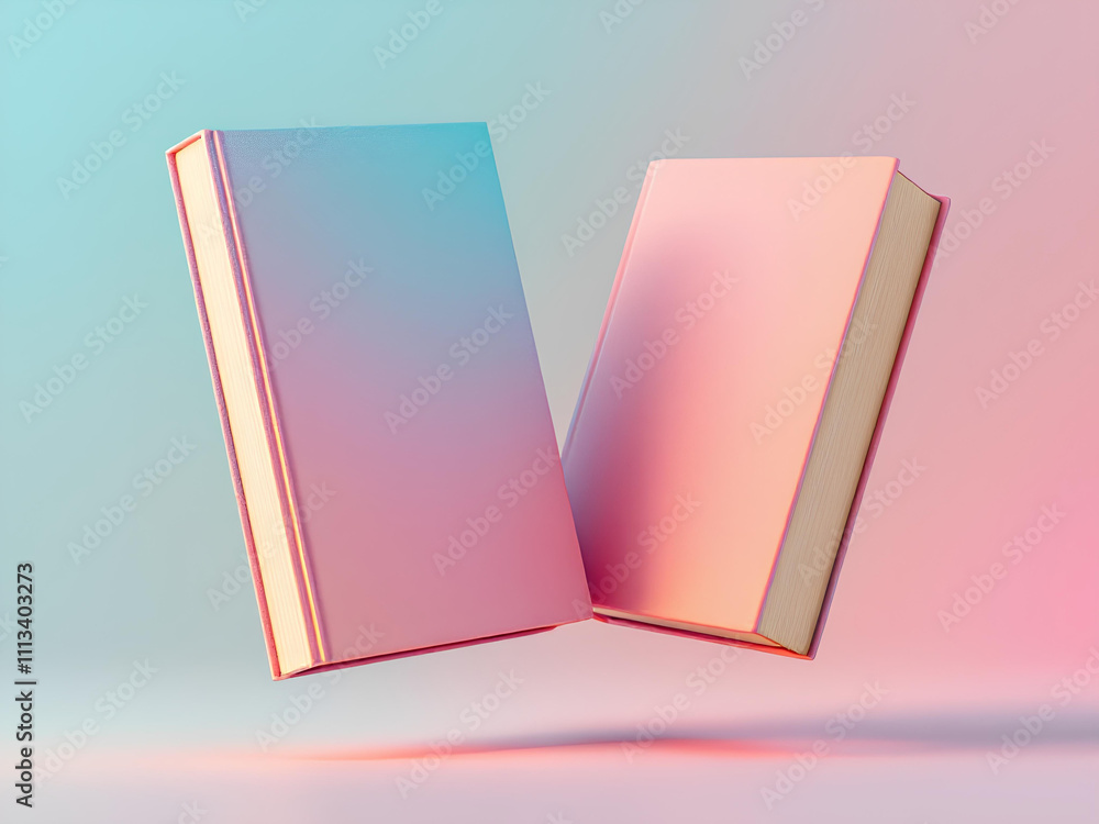 Hardcover Book Standing,white book mockup set - cover,A4 open page ...