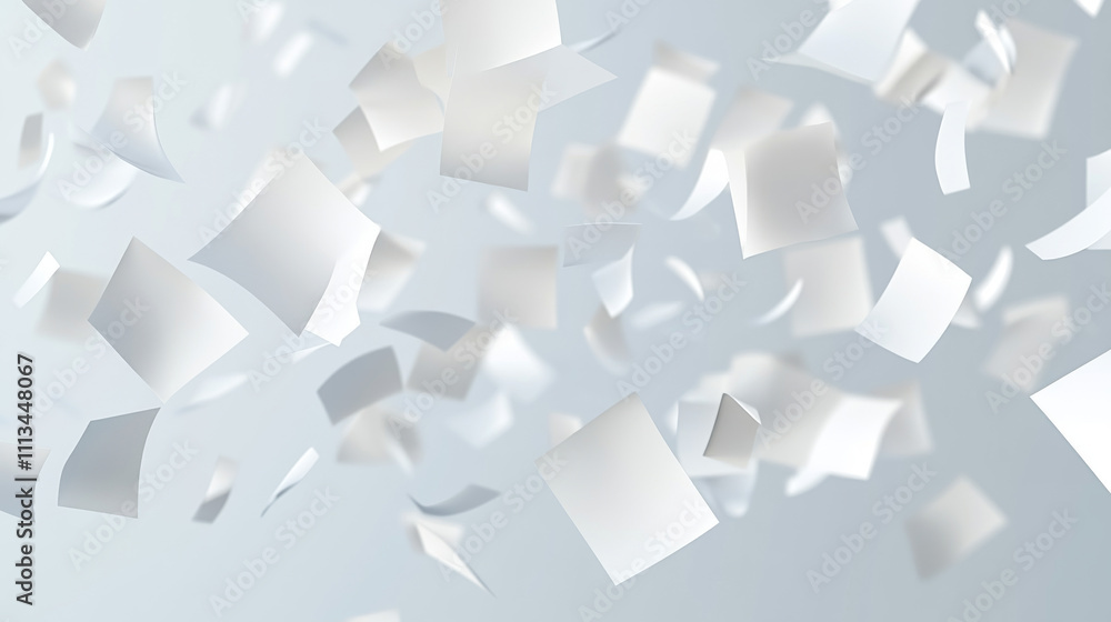 Flying paper sheet in different angles of view. Realistic 3d vector ...