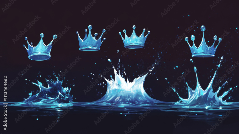 Water splash vfx animation sprite sheet. Stages of liquid aqua ...