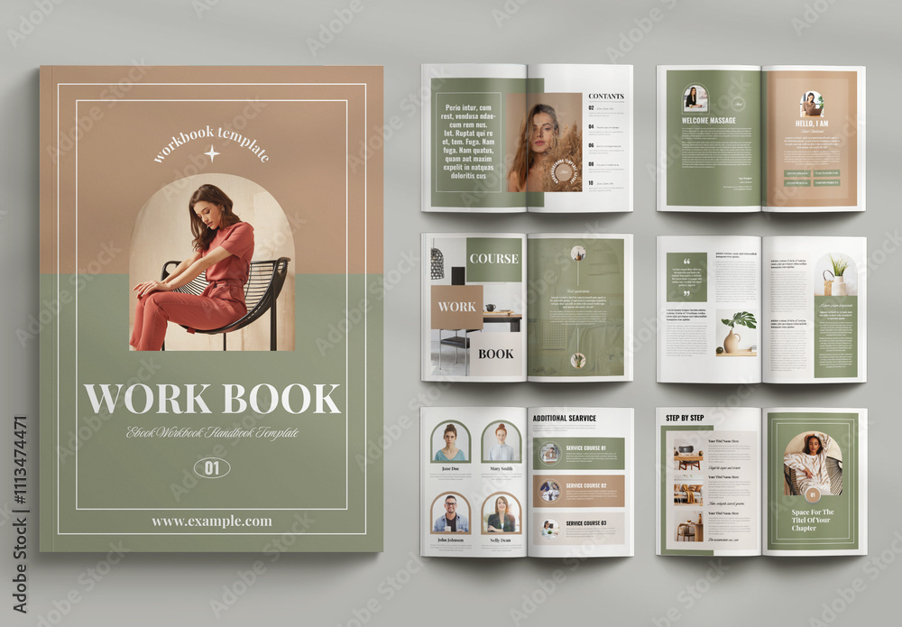 Course Work Book Template Stock Template | Adobe Stock