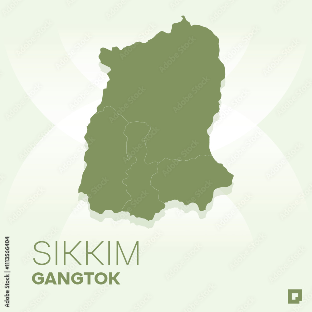 Sikkim Vector Map Vector Map Of Sikkim Editable Eps Ai Files Vector Illustration Of Sikkim