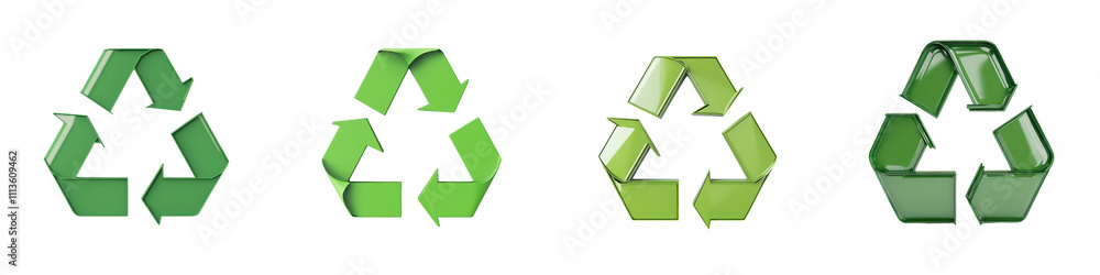 Collection of various recycling symbols and icons representing the ...