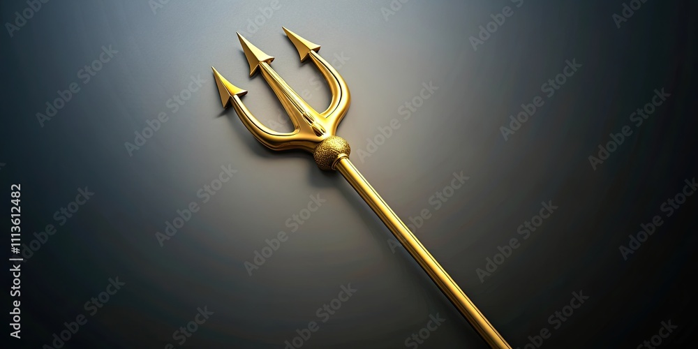 Golden trident isolated on background, golden, trident, weapon, symbol ...