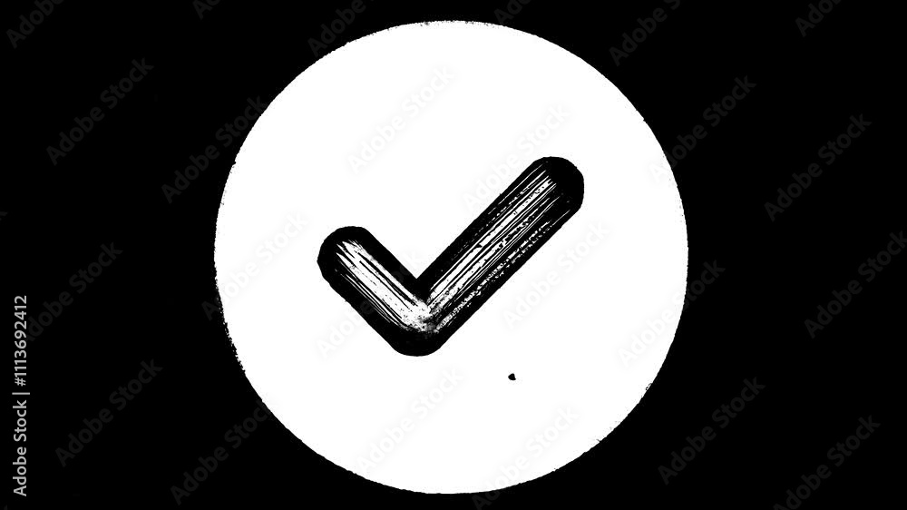 hand painted circular checkmark brush stroke animation loop video 4k ...