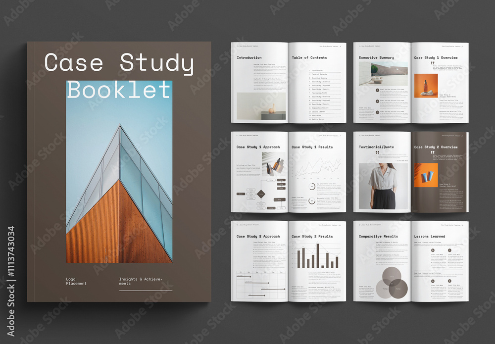 Case Study Booklet Template Brochure Design Layout Stock Template ...