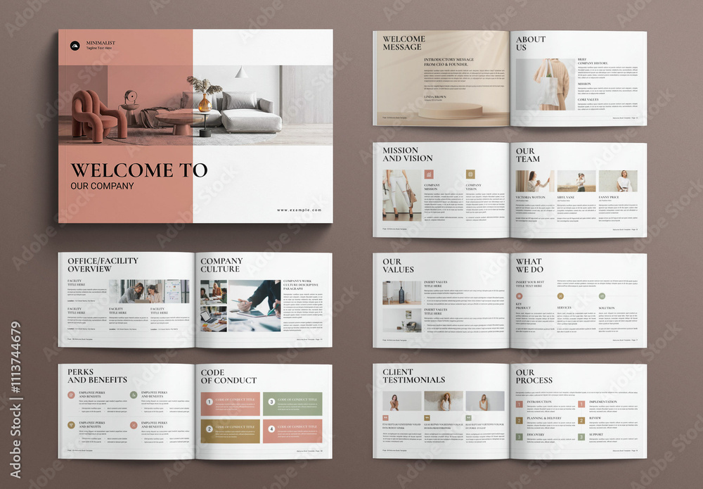 Welcome Book Template Design Layout Landscape Stock Template | Adobe Stock
