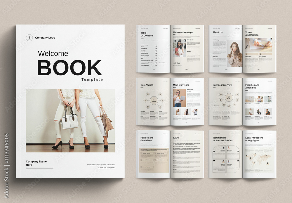 Welcome Book Template Design Magazine Layout Stock Template | Adobe Stock