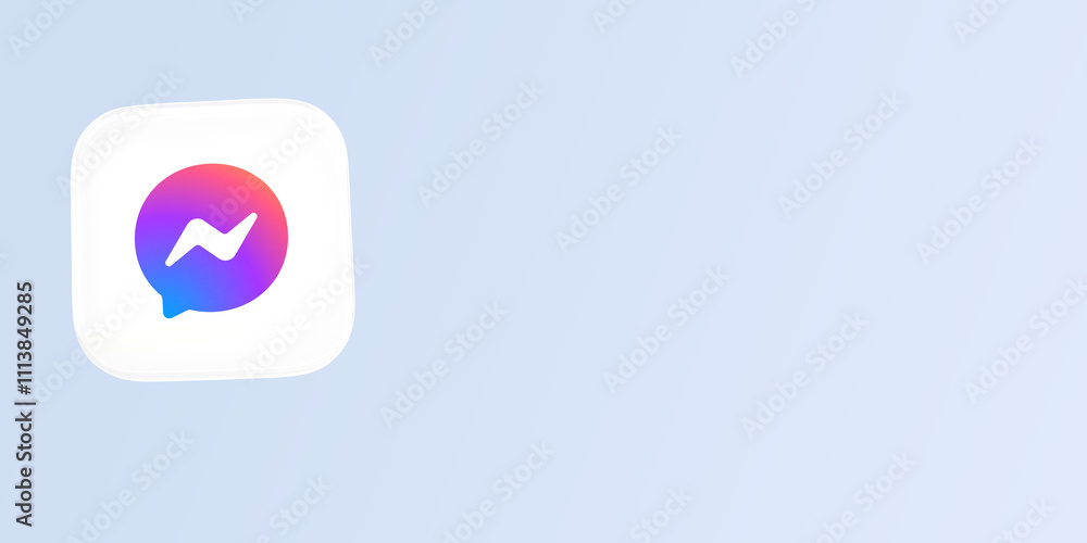 Facebook Messenger app logo. Facebook Messenger logo on a gray ...