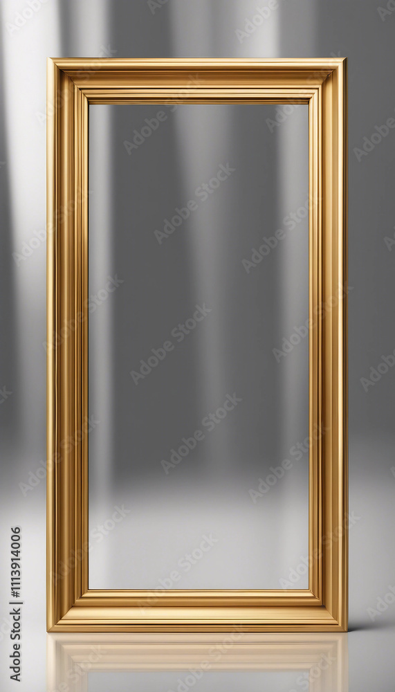 Double line rectangle golden frame isolated on transparent background ...