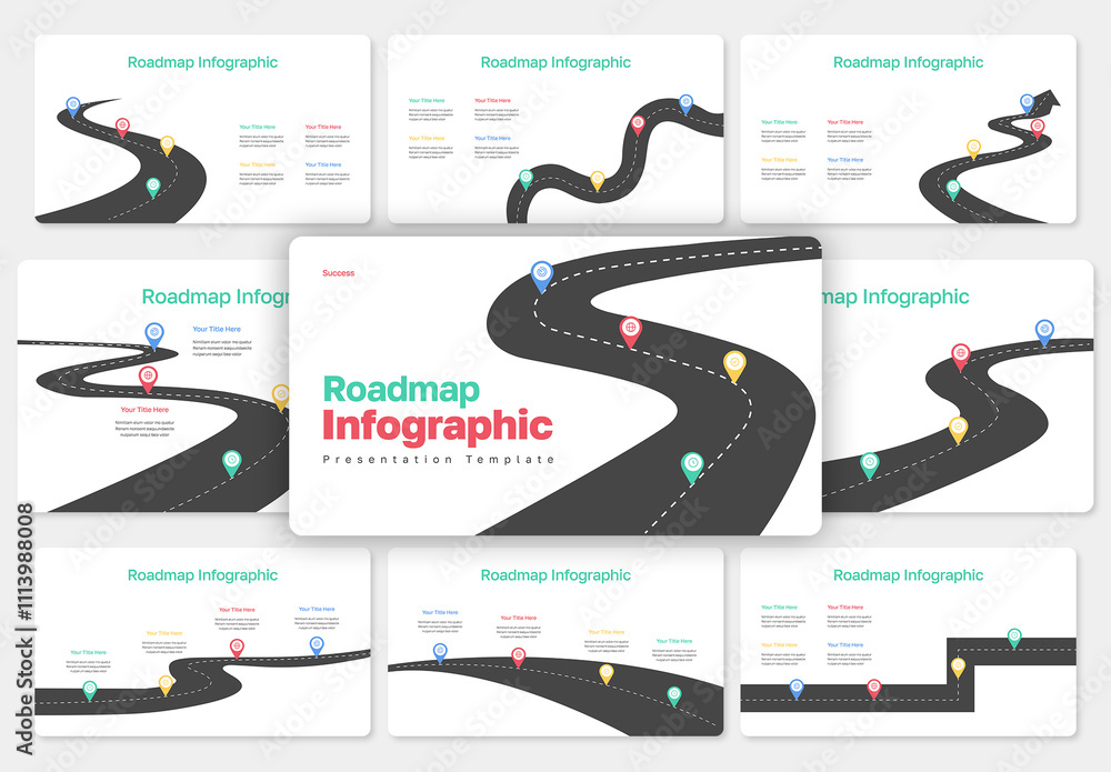 Roadmap Infographic Template Layout Stock Template | Adobe Stock