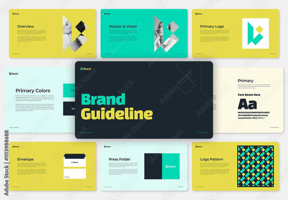 Brand Guideline Presentation Template Stock Template | Adobe Stock