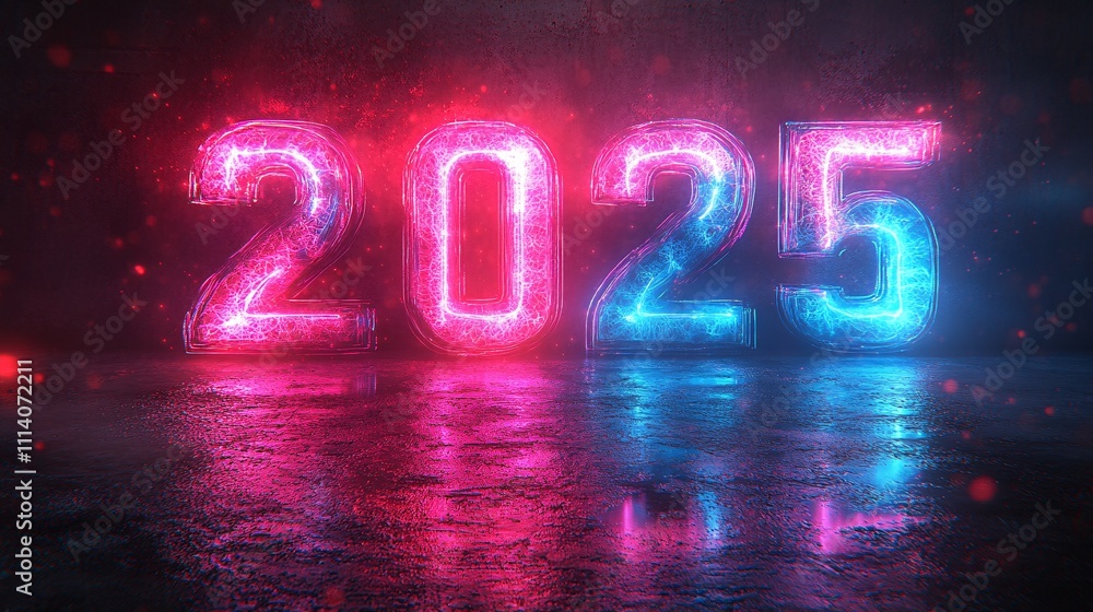 the number of the new year 2025 written on the circuit board. the ...