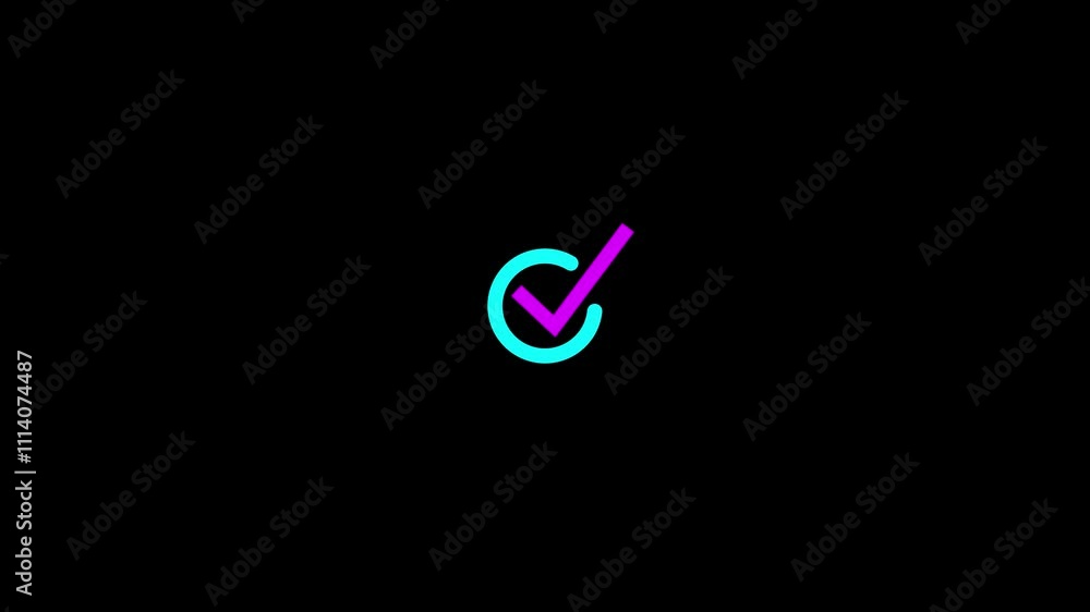 Animation of check mark symbol. Positive answer, tick mark icon ...