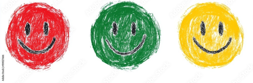 Hand-sketched emoji faces for gauging customer emotions, showcasing ...