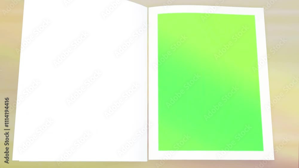 old vintage aged classic book papers turning a page with green screen ...
