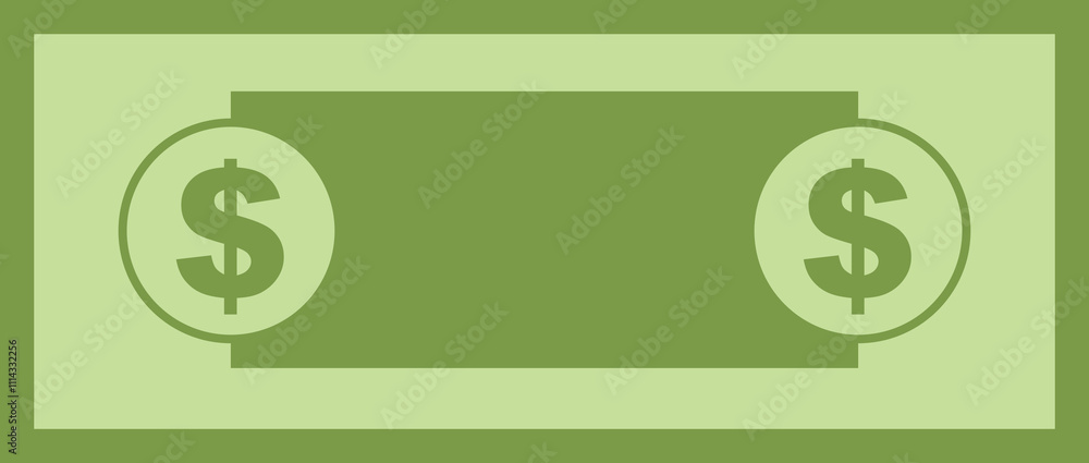 Illustrated United States of America one-dollar bill back face concept ...