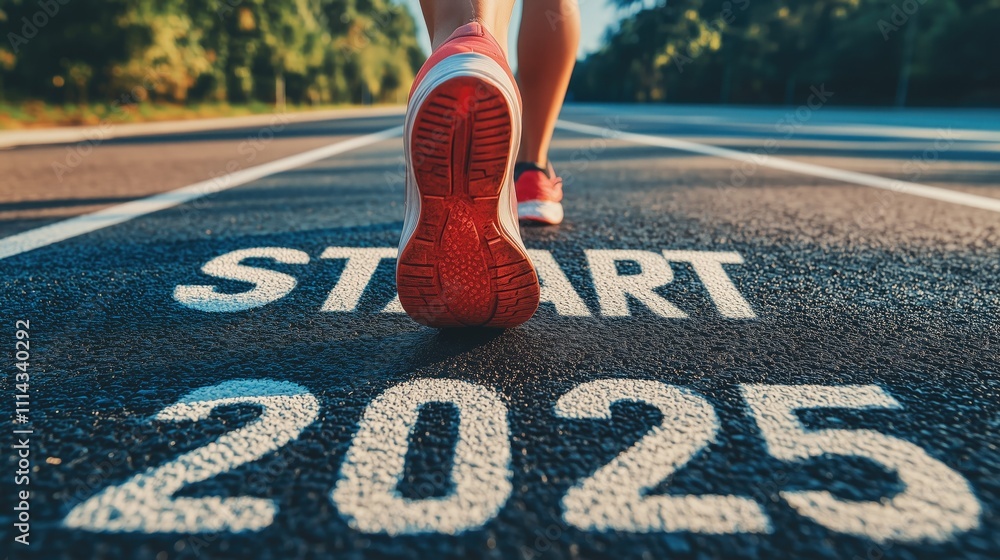 New year 2025 or start straight concept, word 2025 written on the ...