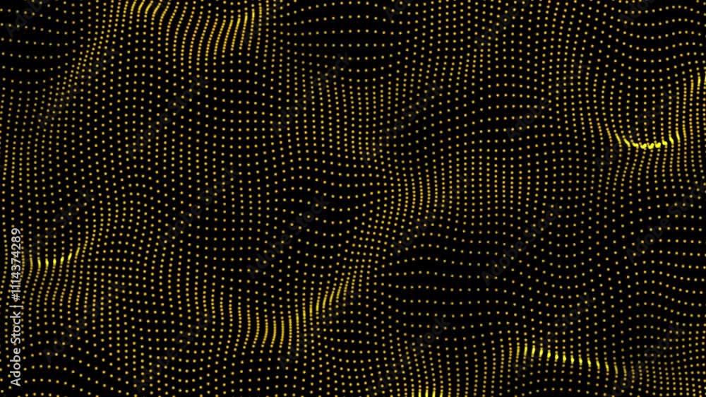 Flow of particles dot. abstract halftone dots wave background animation ...