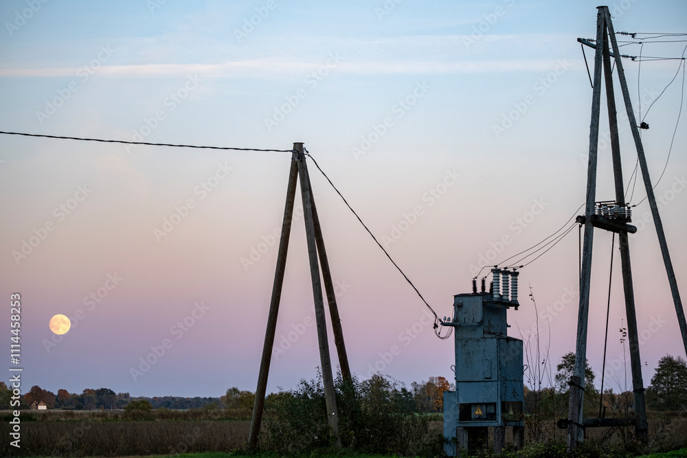 Photo Converter transformer in electrical substation (transformer ...