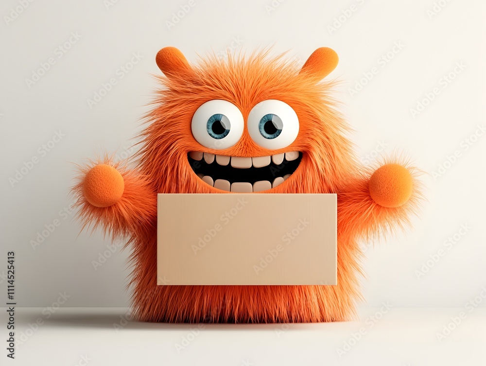 A 3D rendered playful anthropomorphic character enthusiastically ...