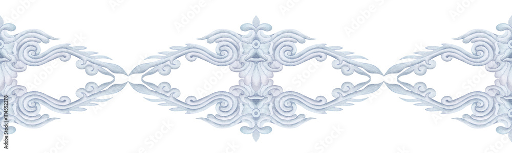 Seamless ribbon pattern, beautiful lace vignettes. Decorative border ...