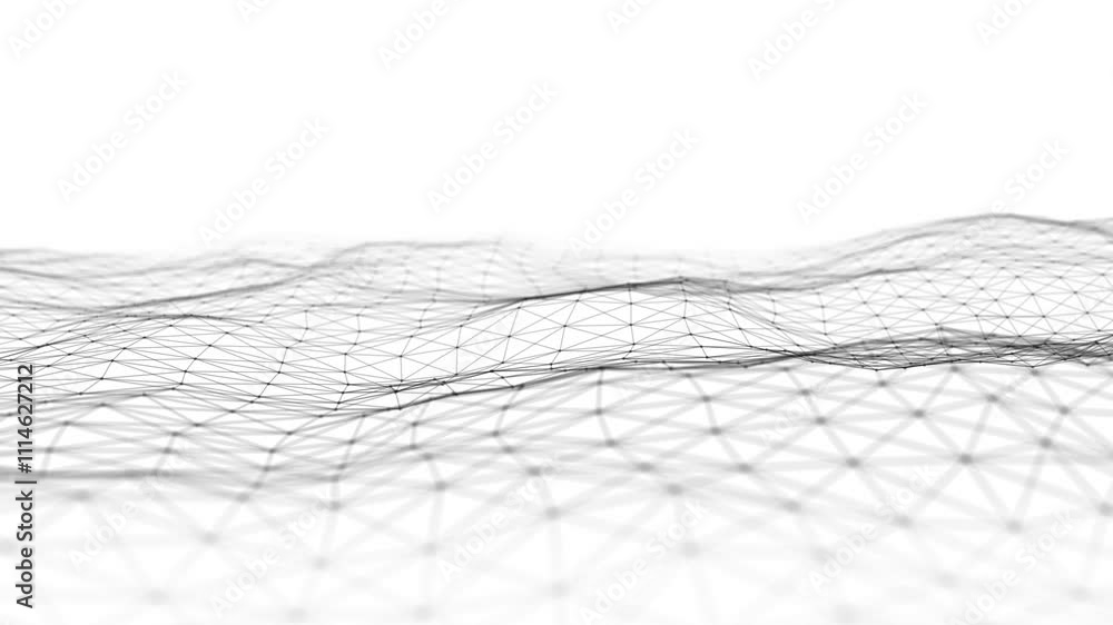 3D mesh animated, 3D grid animation, wireframe animation, digital mesh ...