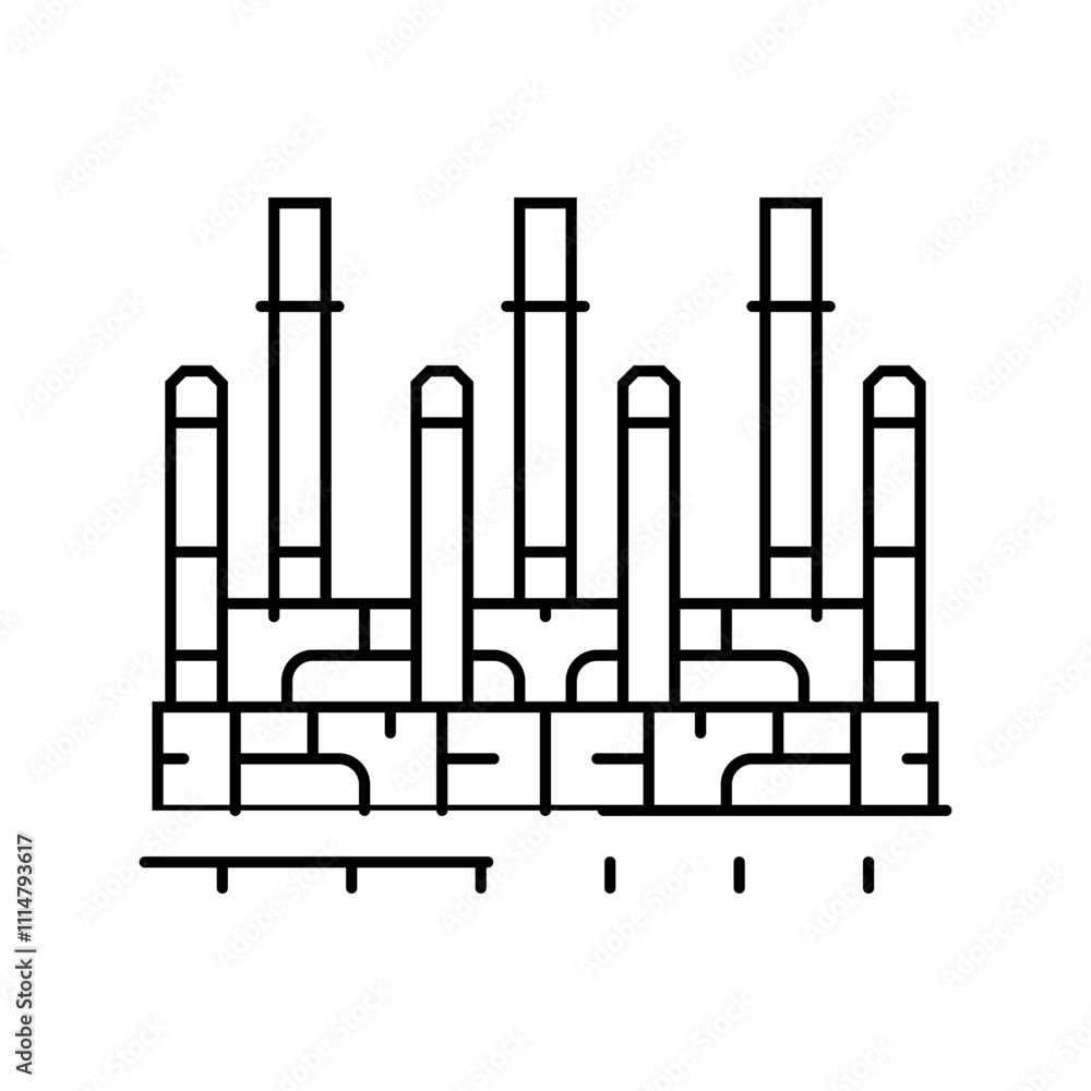 refinery oil industry line icon vector. refinery oil industry sign ...