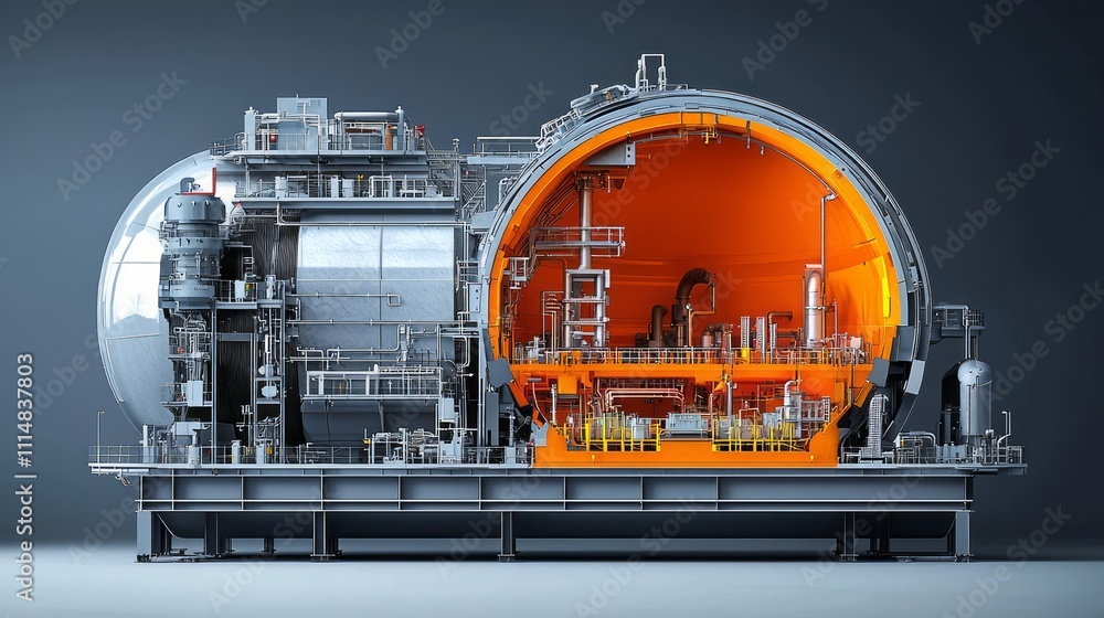 Photo & Art Print Cross-section of a Biogas Reactor: Diagram-style ...