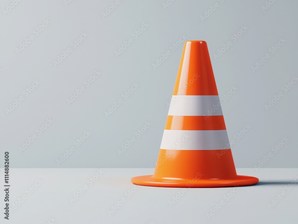 Traffic cone illustration isolated on clean white background digital ...