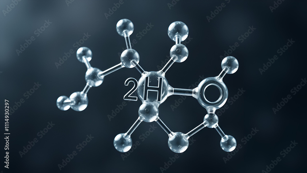 Ethereal molecular structure of C2H4O, also known as ethylene oxide ...