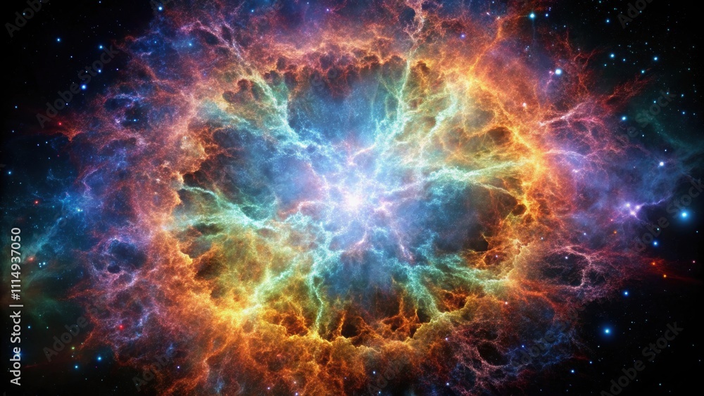 Supernova remnant Crab Nebula in stunning render background, supernova ...