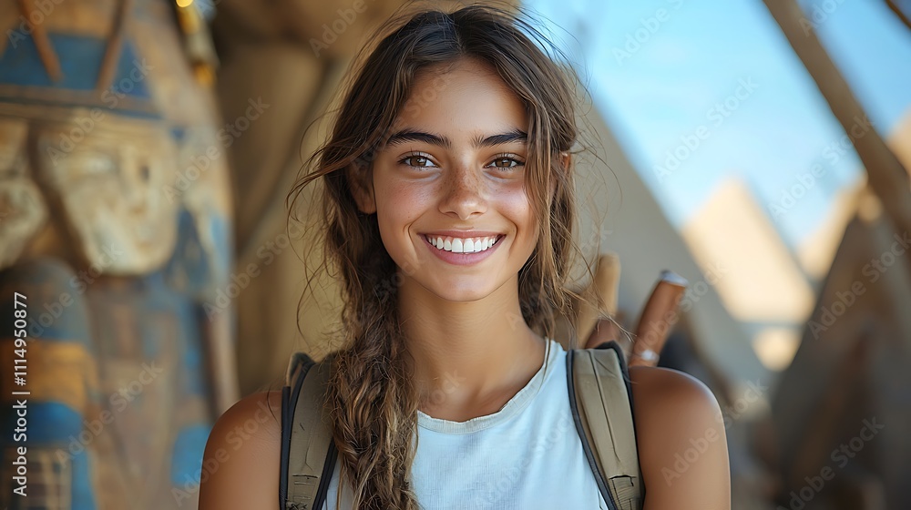 A lovely teenage girl from Egypt, 18 years old, standing near the ...