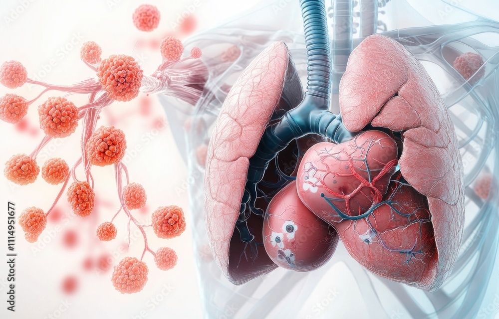 Detailed Hyper-Realistic Human Lungs and Heart Anatomy with Alveoli ...