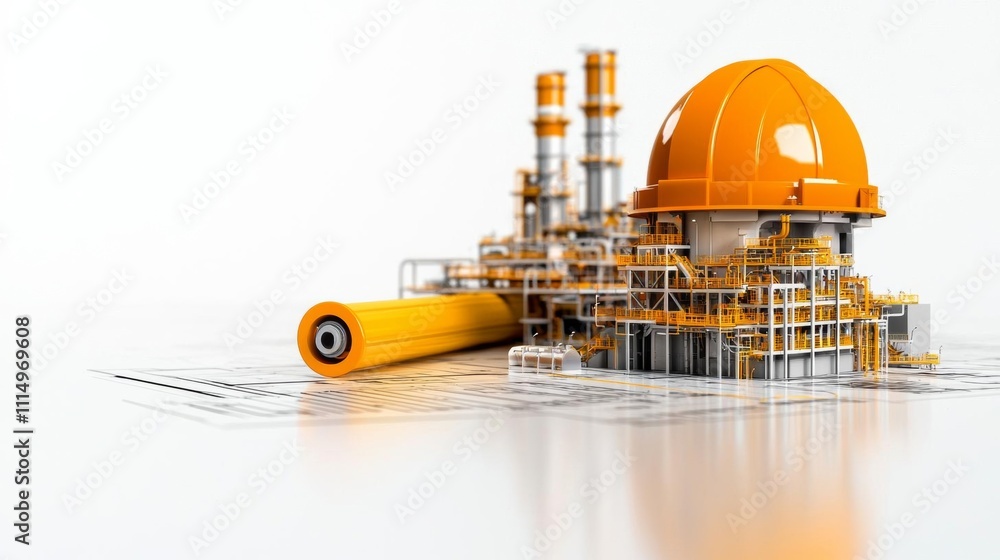 a photostock of a minimalist schematic diagram of a factory layout with ...